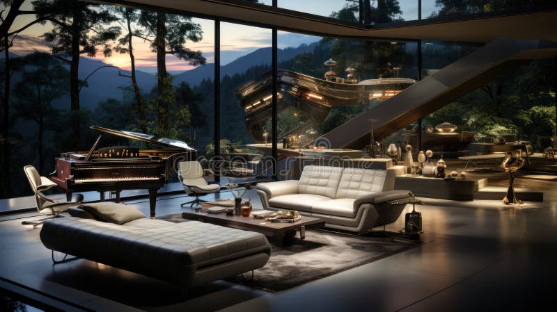 Step into a Modern Room Where the Focus Lies on a Chess Table at Its ...