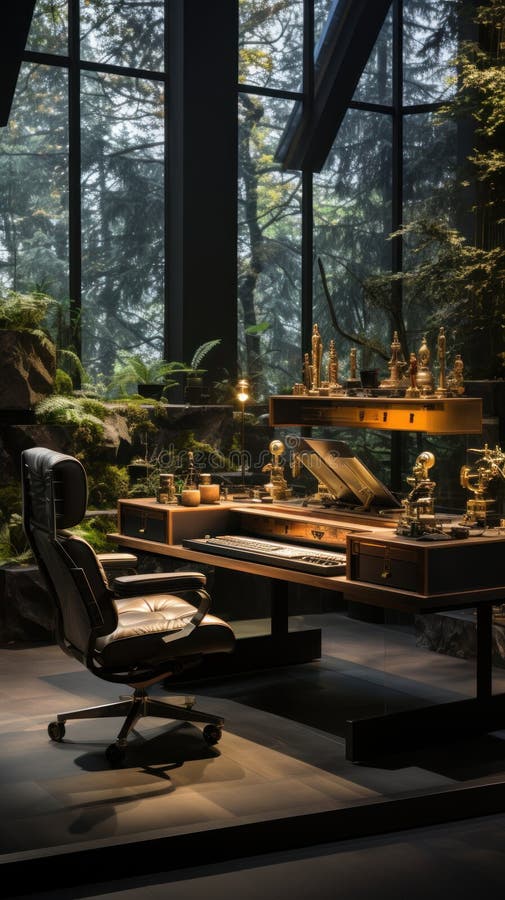 Step into a Modern Room Where the Focus Lies on a Chess Table at Its ...