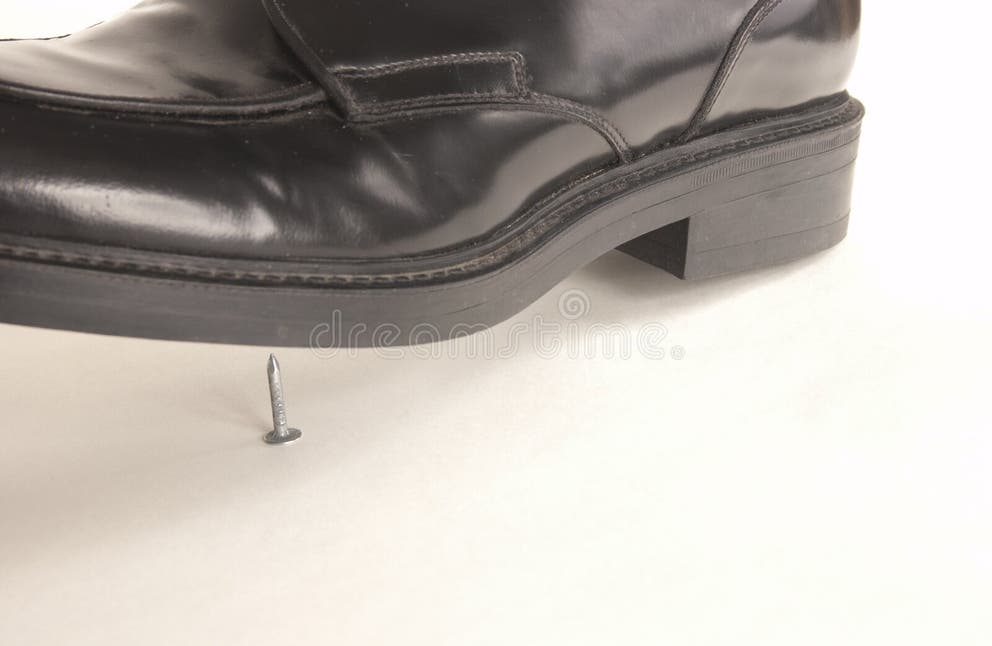 Step on nail stock image. Image of cutout, step, crush - 15154055
