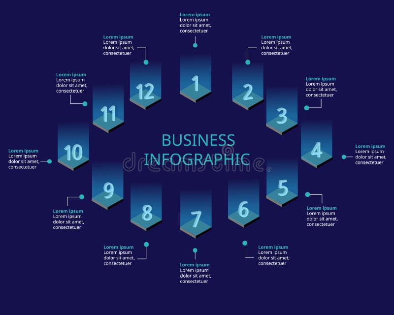 Step Number Chart Template for Infographic for Presentation for 10 ...