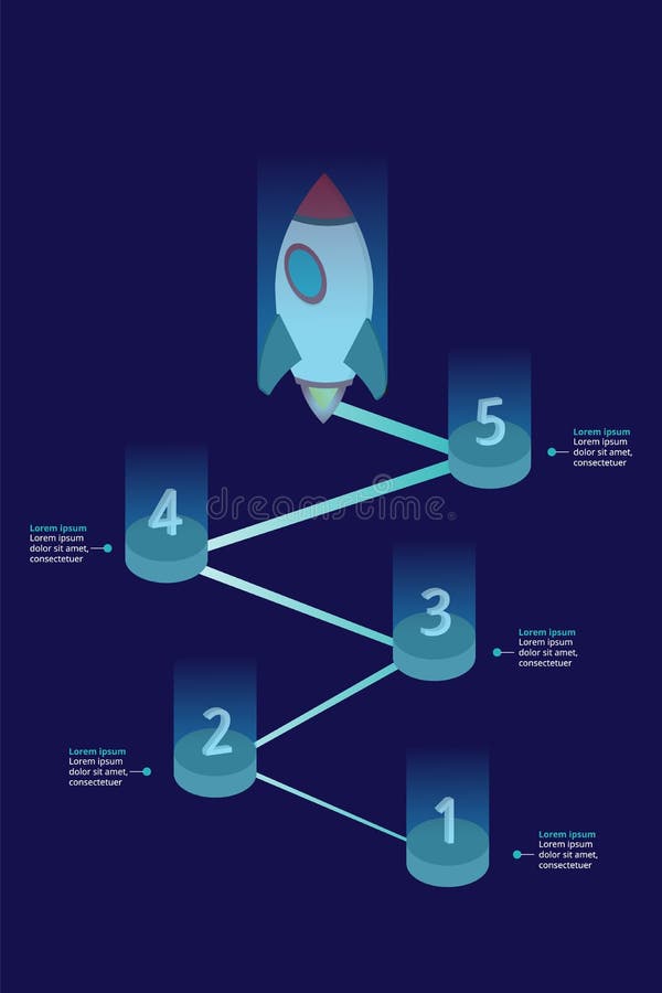 Step Number Chart Template for Infographic for Presentation for 5 ...