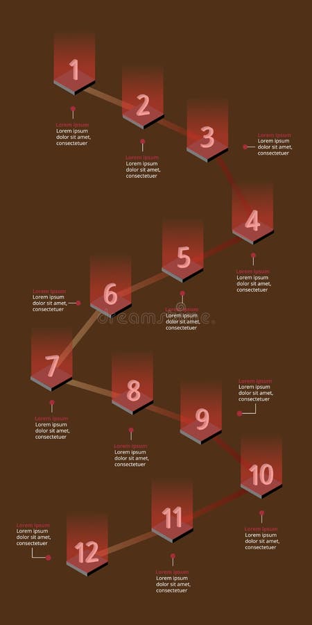 Step Number Chart Template for Infographic for Presentation for 10 ...