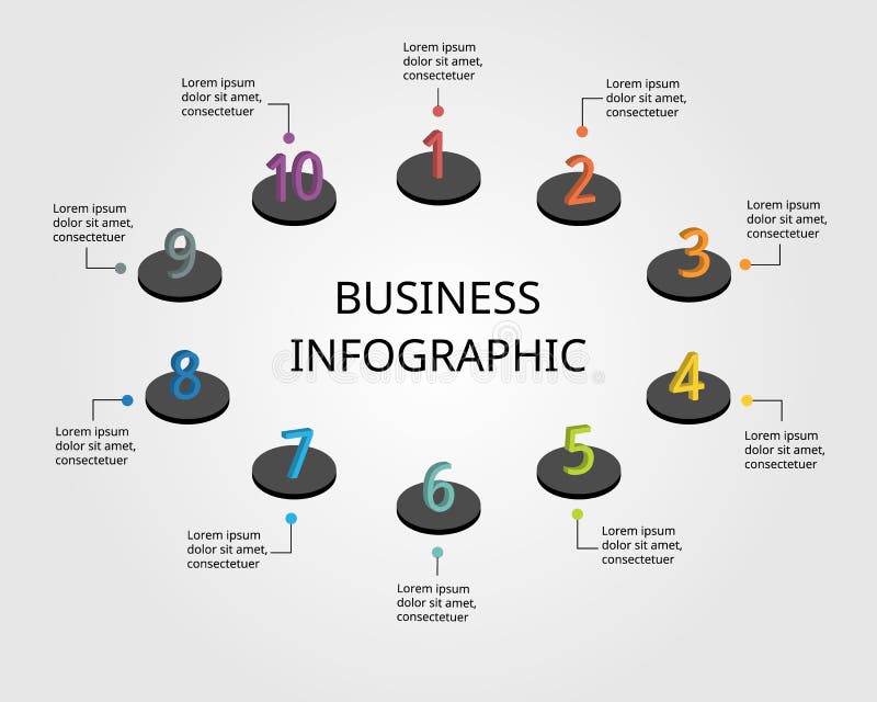 Step Number Chart Template for Infographic for Presentation for 6 ...