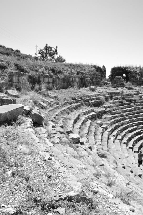 Step of Old Greek Amphitheater Stock Image - Image of wall ...