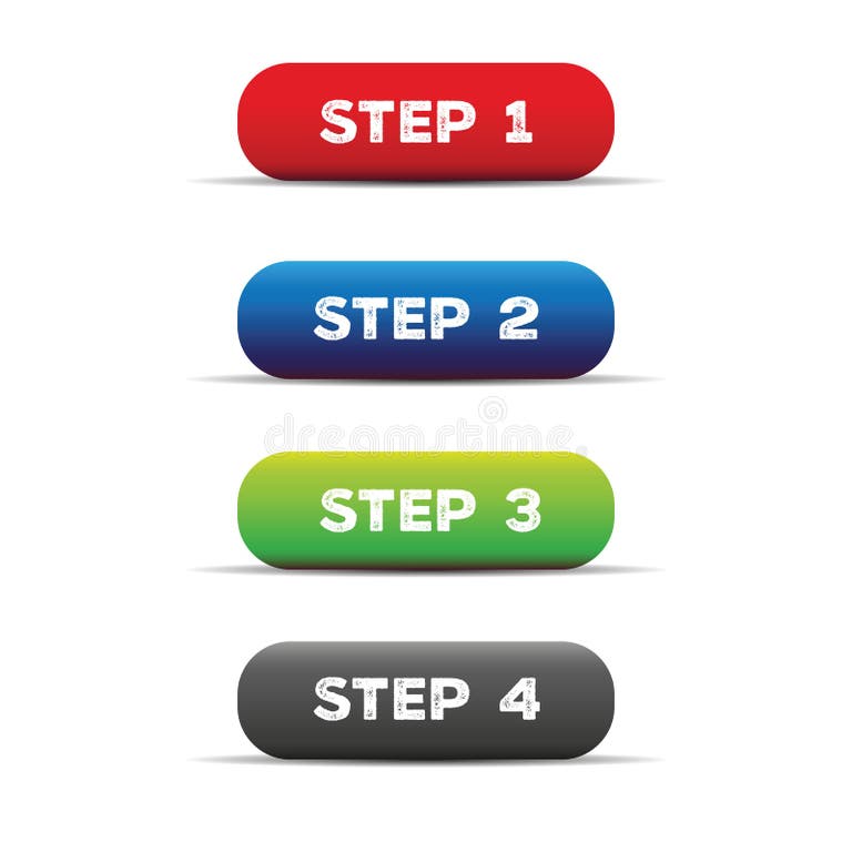 Step One Two Three Four Progress Stock Vector - Illustration of order ...