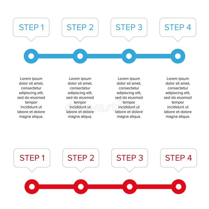 Step One Two Three Four Progress Bar Stock Vector - Illustration of ...