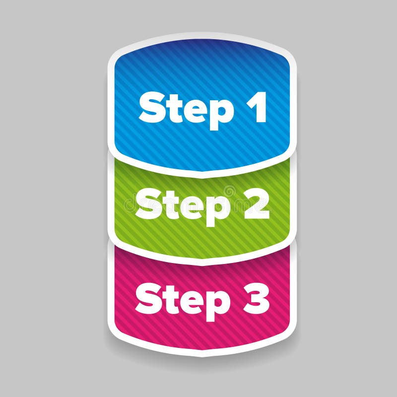 Step One Two Three button stock vector. Illustration of process - 92422363 Step One Two Three button stock vector. Illustration of process - 92422363
