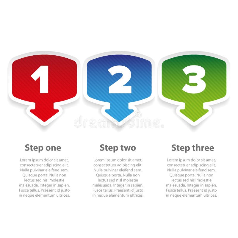Step One Two Three Progress Bar Stock Vector - Illustration of ...