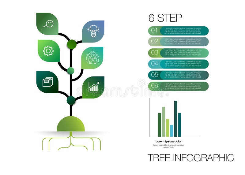 6 Step Option Mind Map Infographic Stock Illustration - Illustration of ...