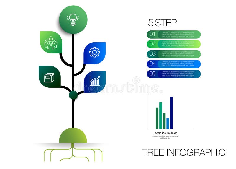 5 Step Option Mind Map Infographic Stock Illustration - Illustration of ...
