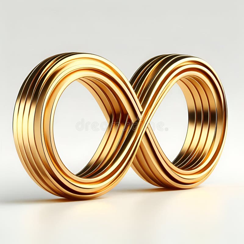 Gilded Grace: Shimmering 3D Gold Infinity Symbol of Beauty, Generative ...