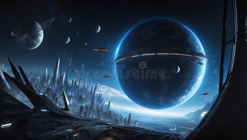 Parallel Nexus: Sci-fi Utopian Dreamscape. Ai Generated Stock ...