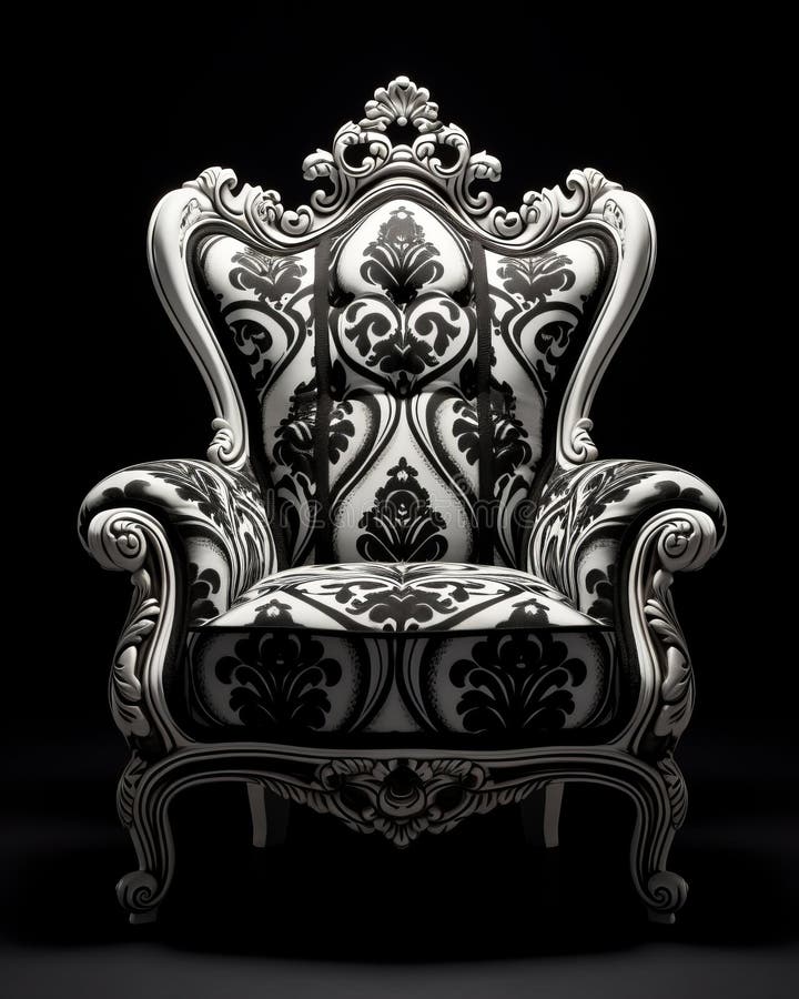 Step into the Past: Exquisite Black and White Victorian Chair Elegance ...