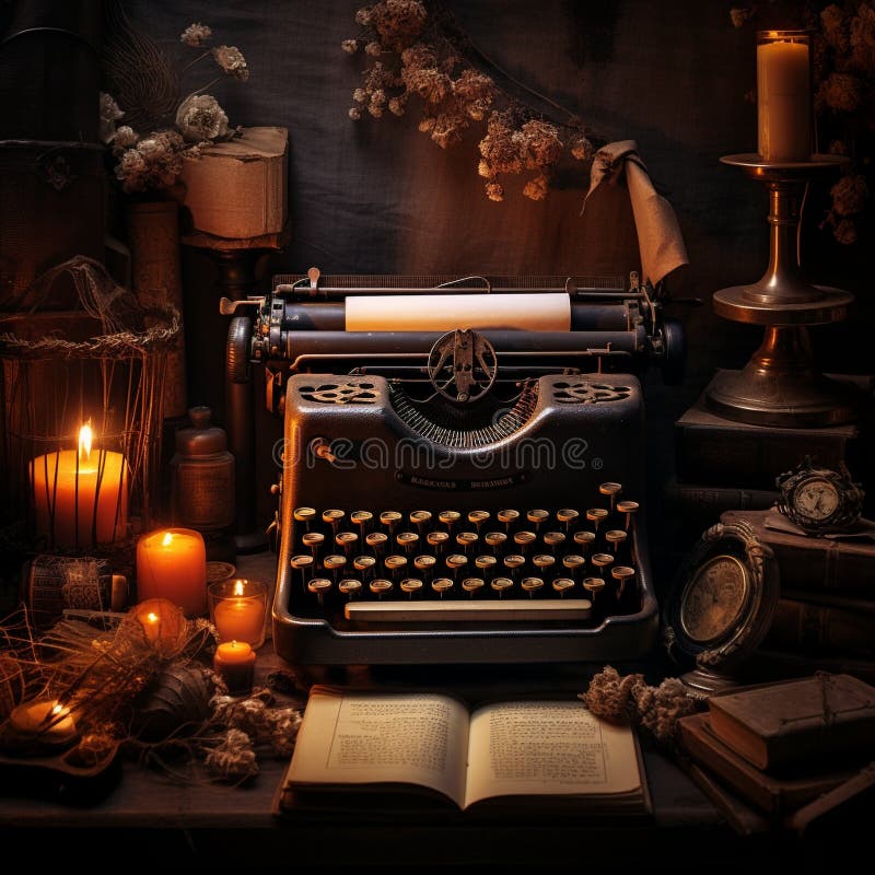 Vintage Typewriter with Scattered Ink-stained Keys Stock Photo - Image ...