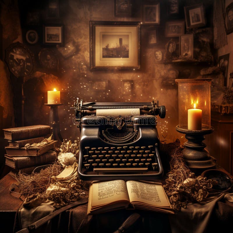 Vintage Typewriter with Scattered Ink-stained Keys Stock Image - Image ...