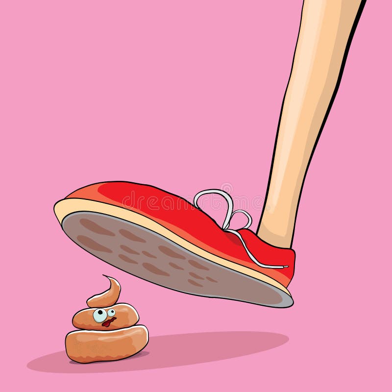 Step on Poo Cartoon Comic Business Situation. Business Mistakes Concept ...