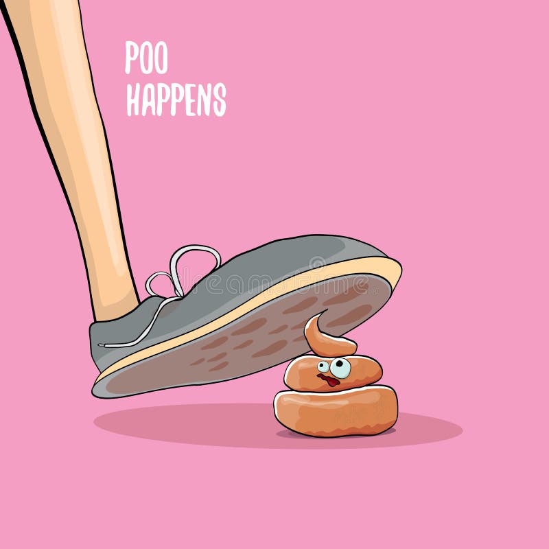 Step on Poo Cartoon Comic Business Situation. Business Mistakes Concept ...