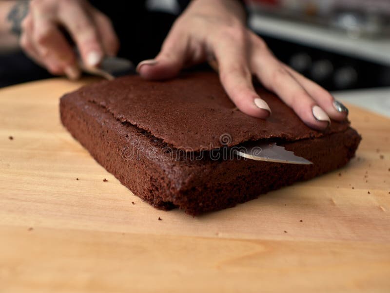 Step-by-step Preparation of Black Designer Cake Stock Image - Image of ...