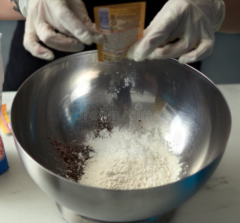 Step-by-step Preparation of Black Designer Cake Stock Image - Image of ...