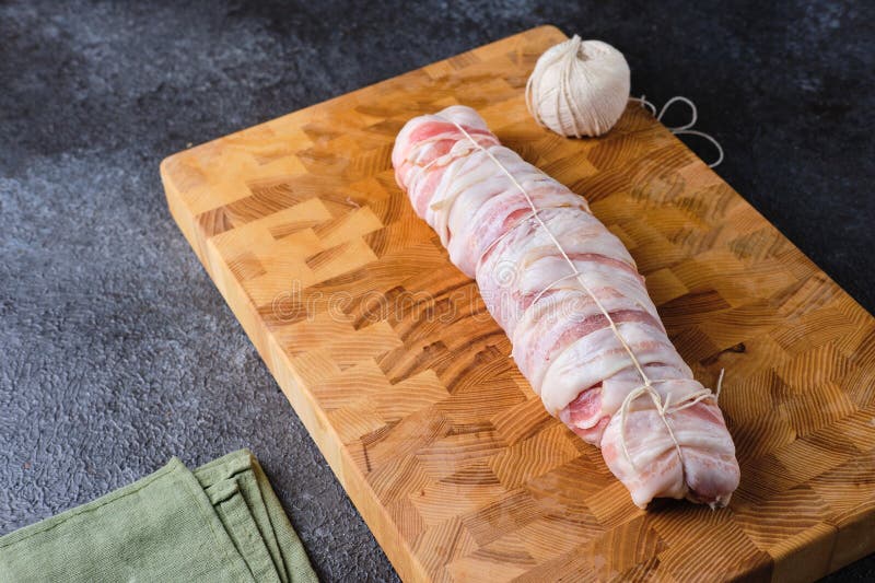 Step-by-step Preparation of Pork Tenderloin Roll with Figs and Walnuts ...