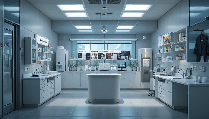 Modern Sterile Laboratory: Clean, Minimalist Design with Technological ...