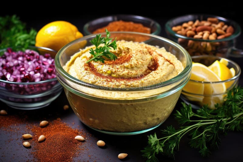 Step-by-step Process of Preparing Homemade Hummus Stock Illustration ...