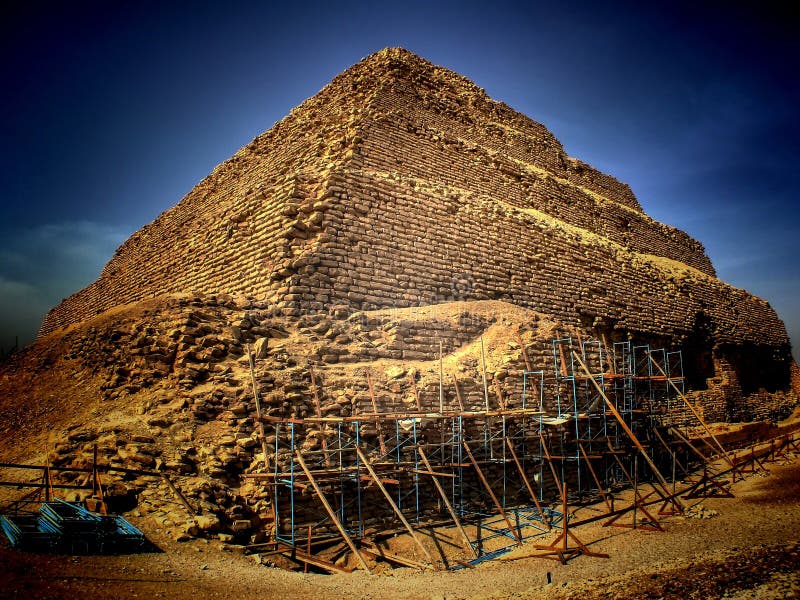 Step Pyramid of Djoser at Saqqara (Egypt) Stock Image - Image of ...