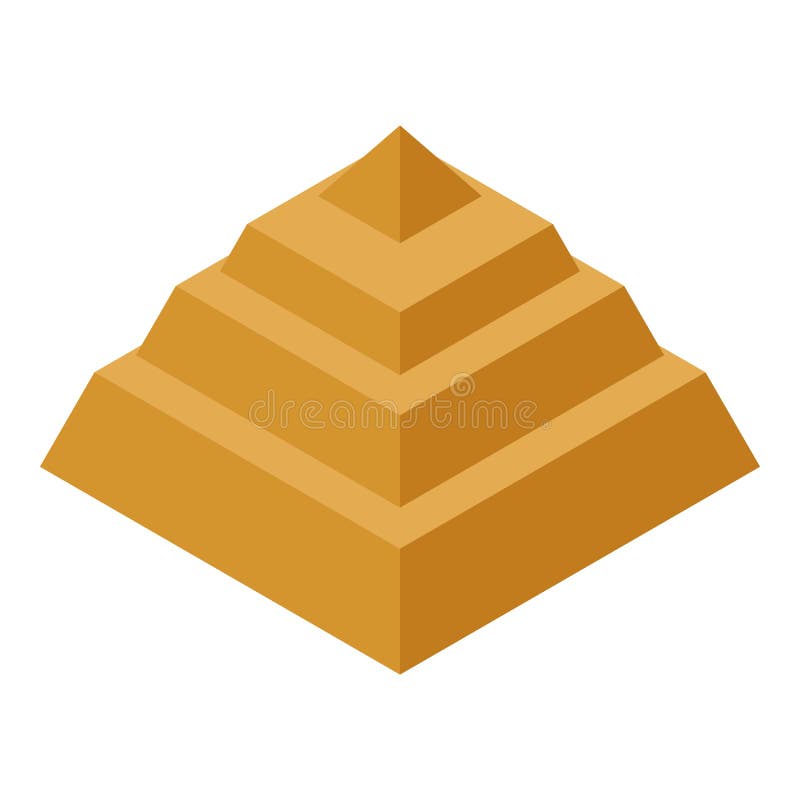 Step Pyramid Icon, Isometric Style Stock Vector - Illustration of ...
