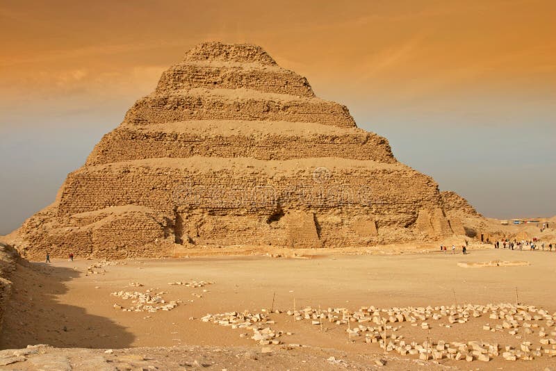 Step Pyramid of King Zoser (Djoser) Stock Image - Image of dust, straw ...