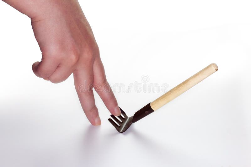 Step on rake stock image. Image of walking, concepts - 52180649