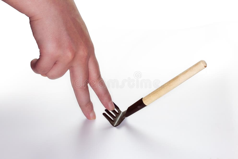 Step on rake stock image. Image of walking, concepts - 52180649