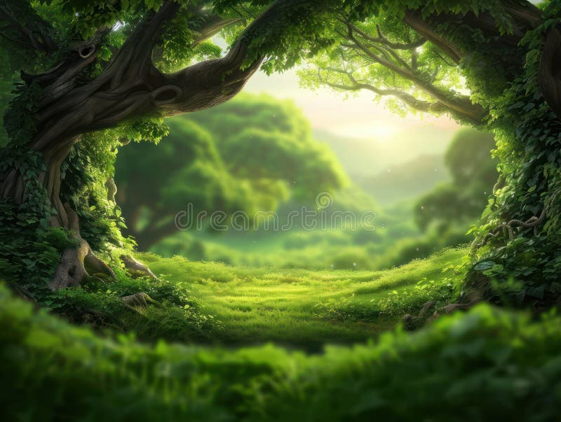 Enchanted Forest Landscape Where Nature Magic Meets Sorcery, a ...
