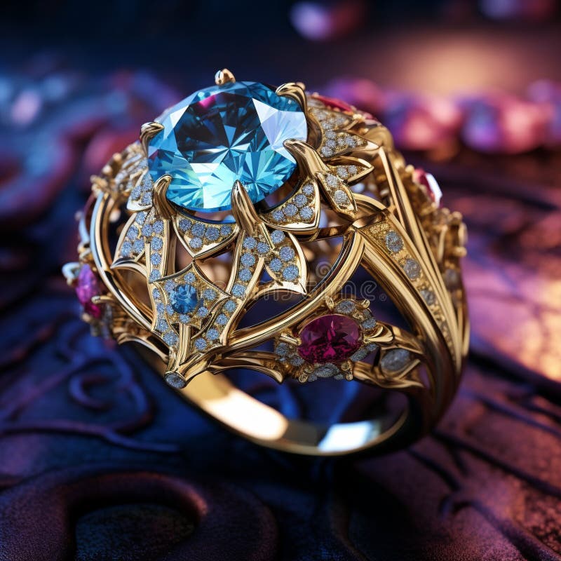 Spectacular Ring Ceremony in an Otherworldly Realm Stock Illustration ...