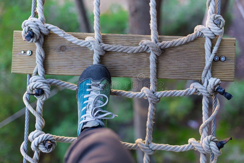 Step on the rope grid stock image. Image of brave, ladder - 47683271