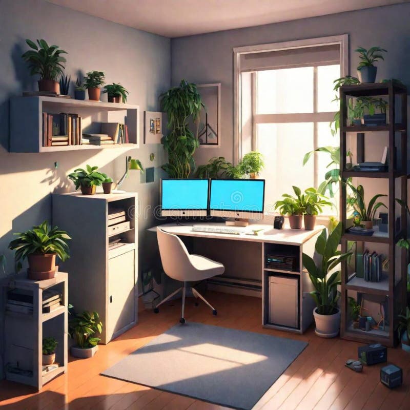 Step into Sncturay of a Computer Lover Room and Its Decoration Stock ...