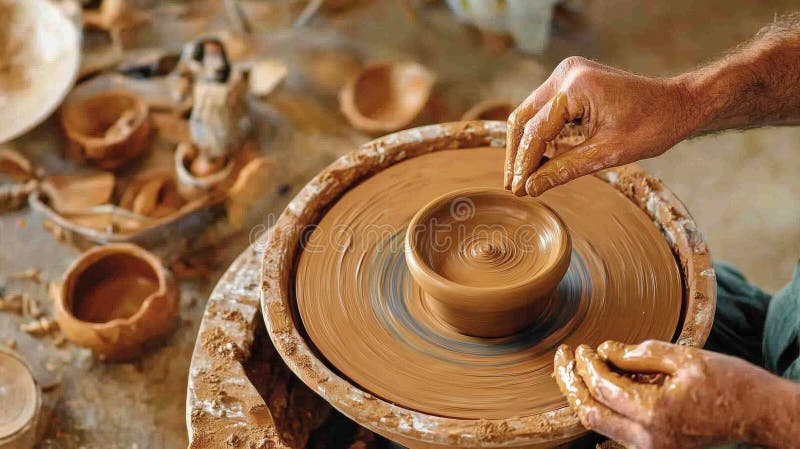 Step-by-Step Sequence of Artisan Clay Molding Process Stock Image ...