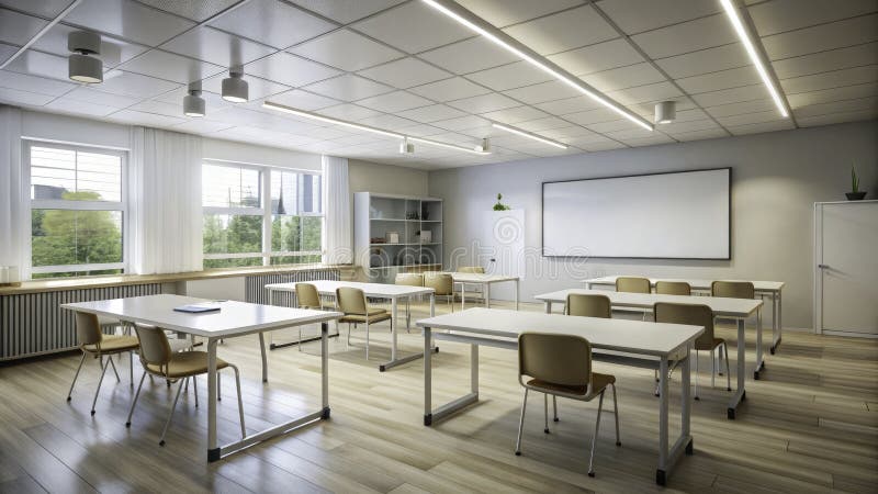 Tranquil Minimalist Classroom Awaits Long Exposure Photography Captures ...