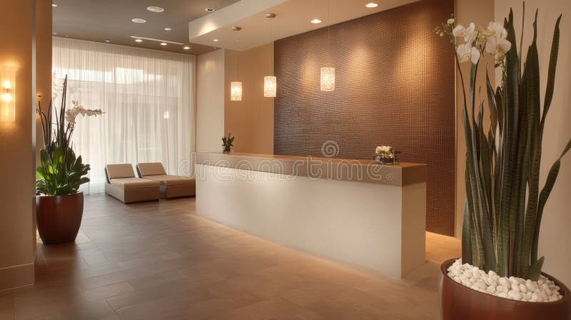 Step into a Serene Spa Reception with a Modern, Minimalist Digital ...