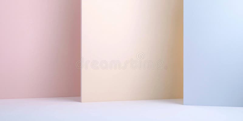 Step into a Serene Studio with Pastel Walls, Clean Lines, and Geometric ...