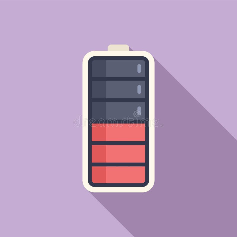 Step Shape Gadget Battery Icon Flat Vector. Electro Indicator Stock ...