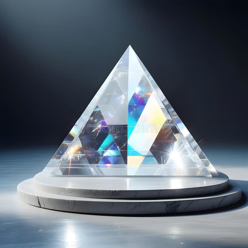 Reflections of Light a Cinematic Ceramic Triangle Podium Stock Illustration - Illustration of ...