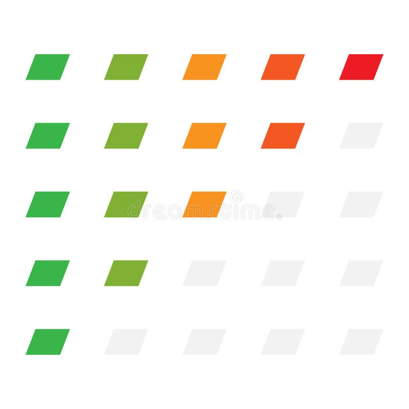 5-step Simple Progress, Level Indicator with Color Code. Progression ...