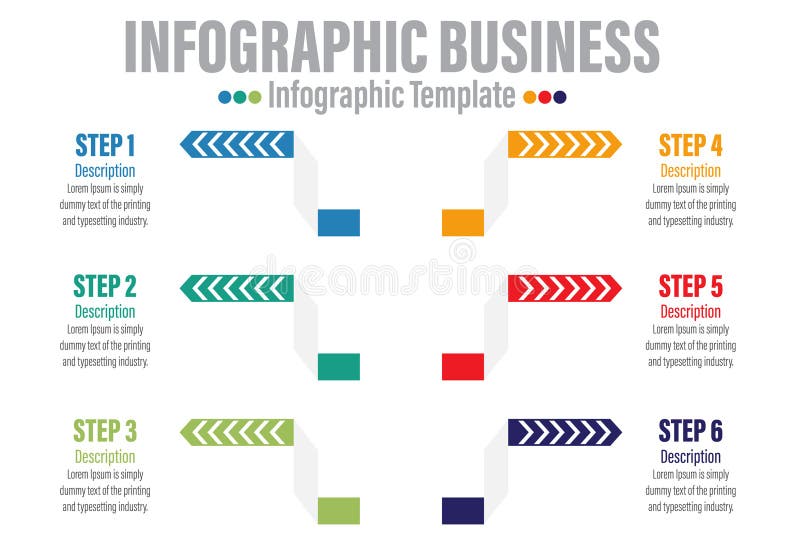 6 Step and Six Option Colorful Infographics Elements. Vector ...