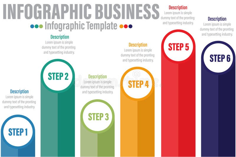 6 Step and Six Option Infograph Brochure Template with a Lot of Choices ...