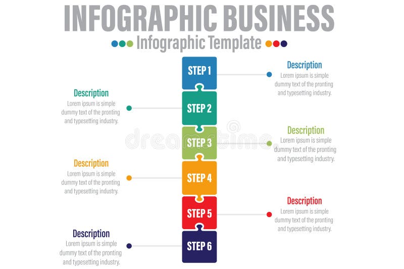 6 Step and Six 6 Options Jigsaw Puzzle Planner, Creative Timeline ...