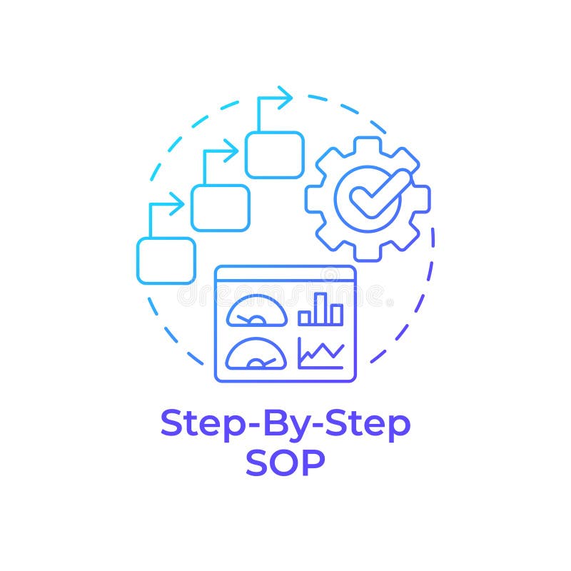 Step-by-step Sop Blue Gradient Concept Icon Stock Vector - Illustration ...