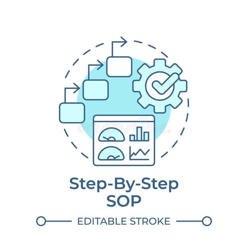 Step-by-step Sop Soft Blue Concept Icon Stock Illustration ...
