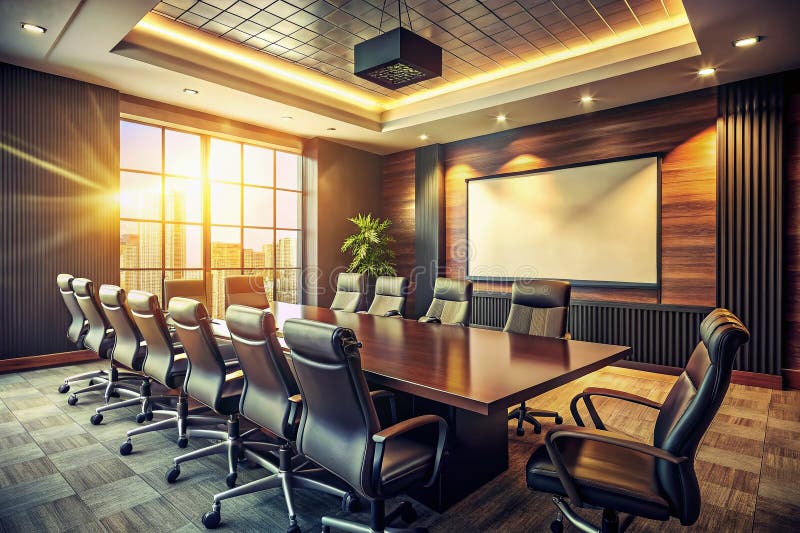 Classic Conference Room with Projector Screen a Timeless Setting for ...