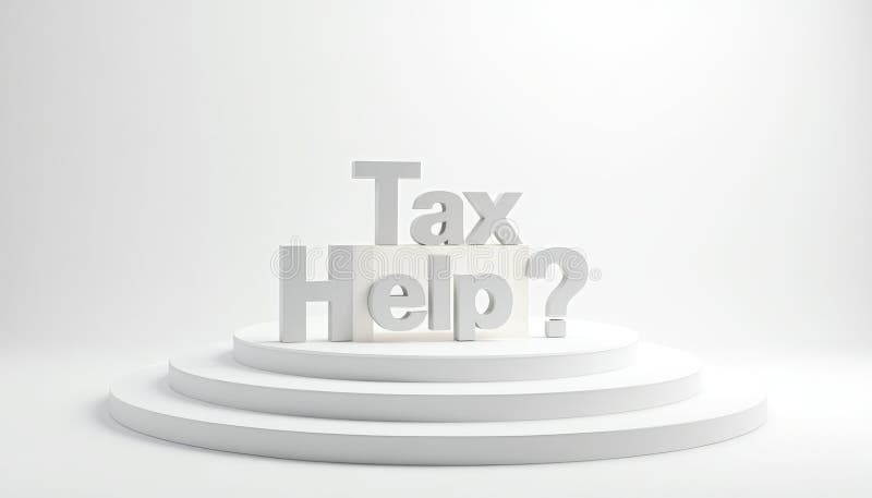 Step Stage Displaying Tax Help? Against a White Backdrop Stock ...