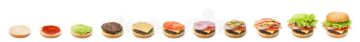 Process Making Burger Step Step Stock Photos - Free & Royalty-Free ...